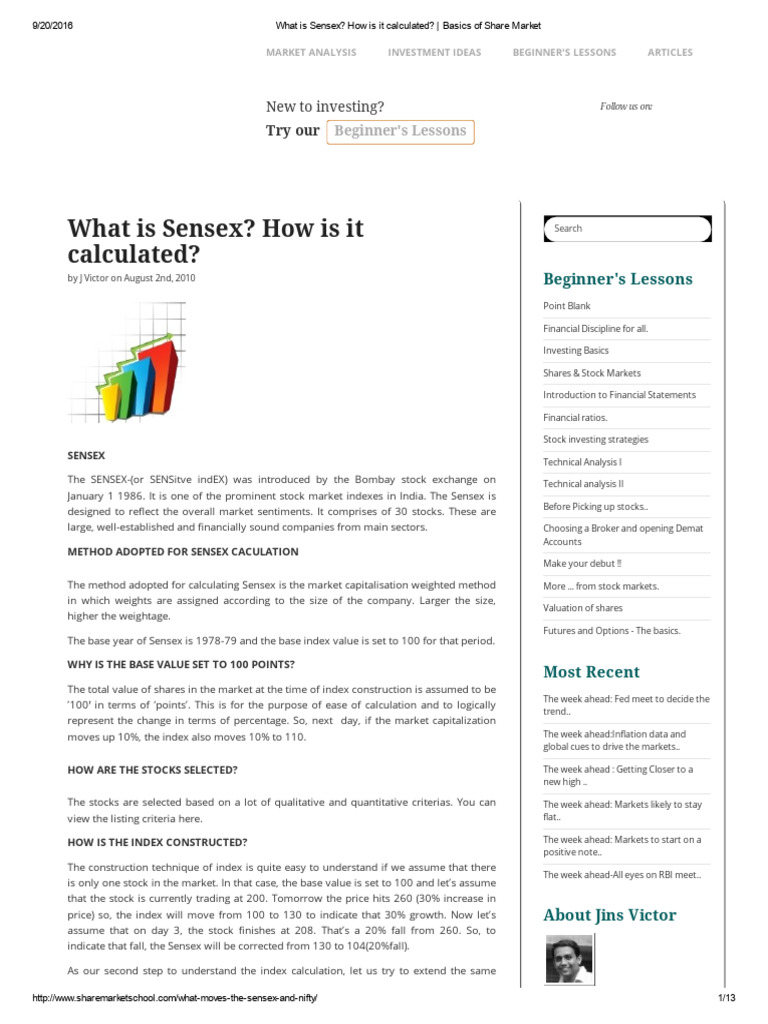 Sensex | PDF | Stock Market Index | Investing