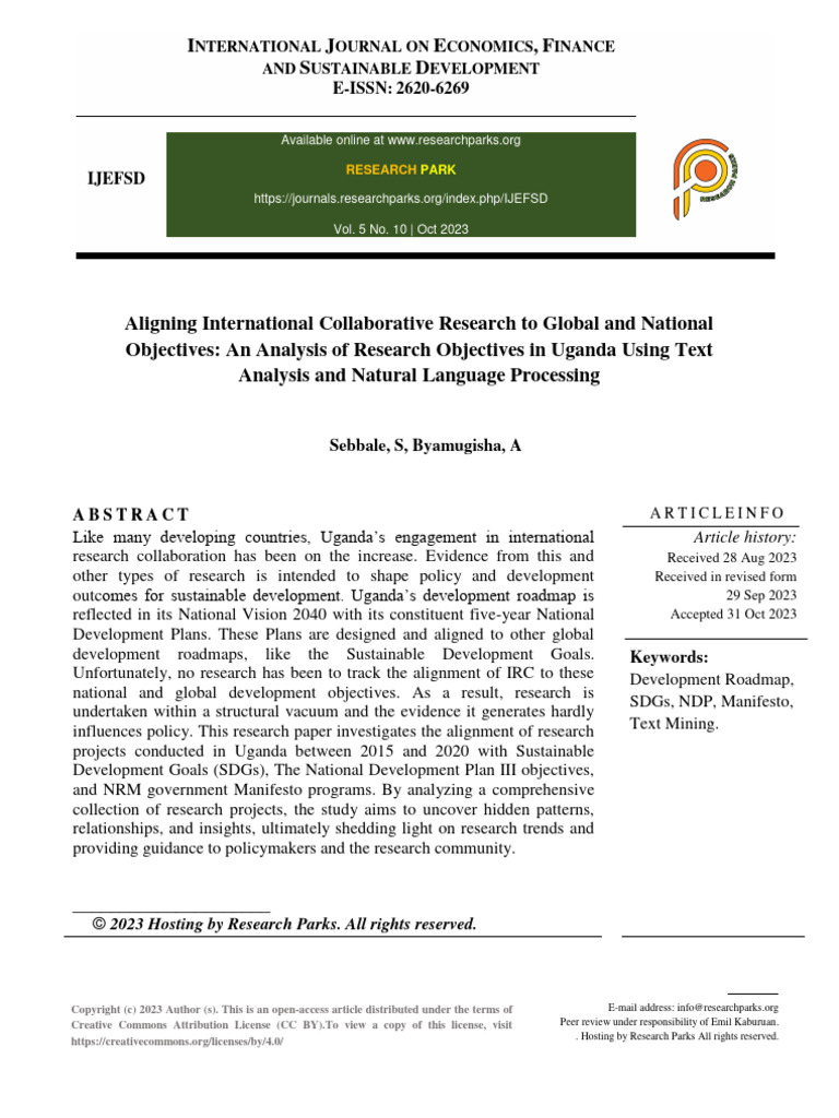 Aligning International Collaborative Research To Global and National ... Aligning International Collaborative Research To Global and National ...