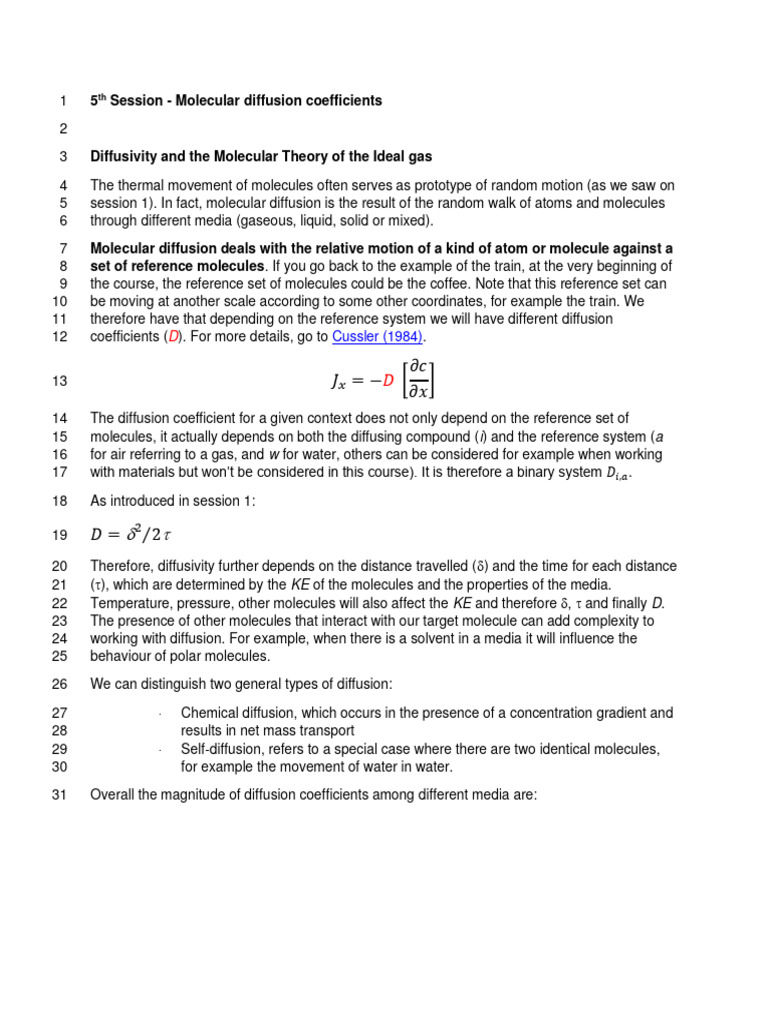 PTP S5 | PDF | Diffusion | Gases