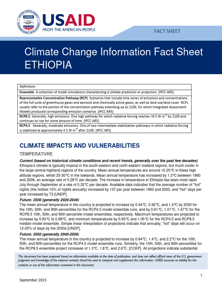 Ethiopia Climate Info Fact Sheet - FINAL | PDF | Global Environmental ...