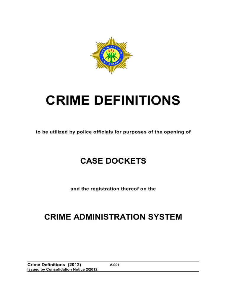 Crime Definitions | PDF | Theft | Robbery