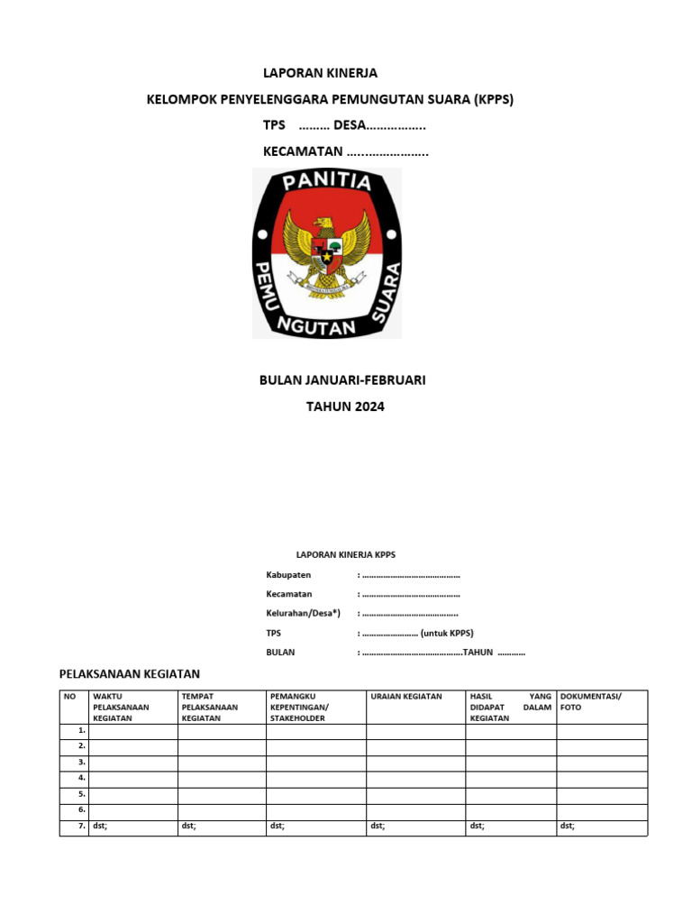 Lapkin KPPS 2024 | PDF
