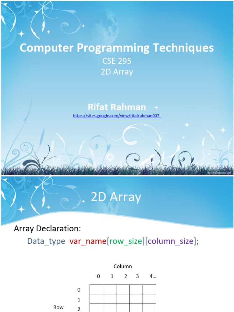 2d Array | PDF | Computer Programming | Software Engineering