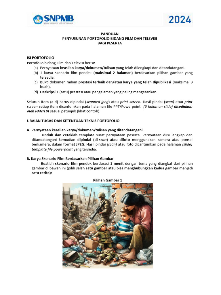 00 Template Porto FTV SNPMB 2024 | PDF