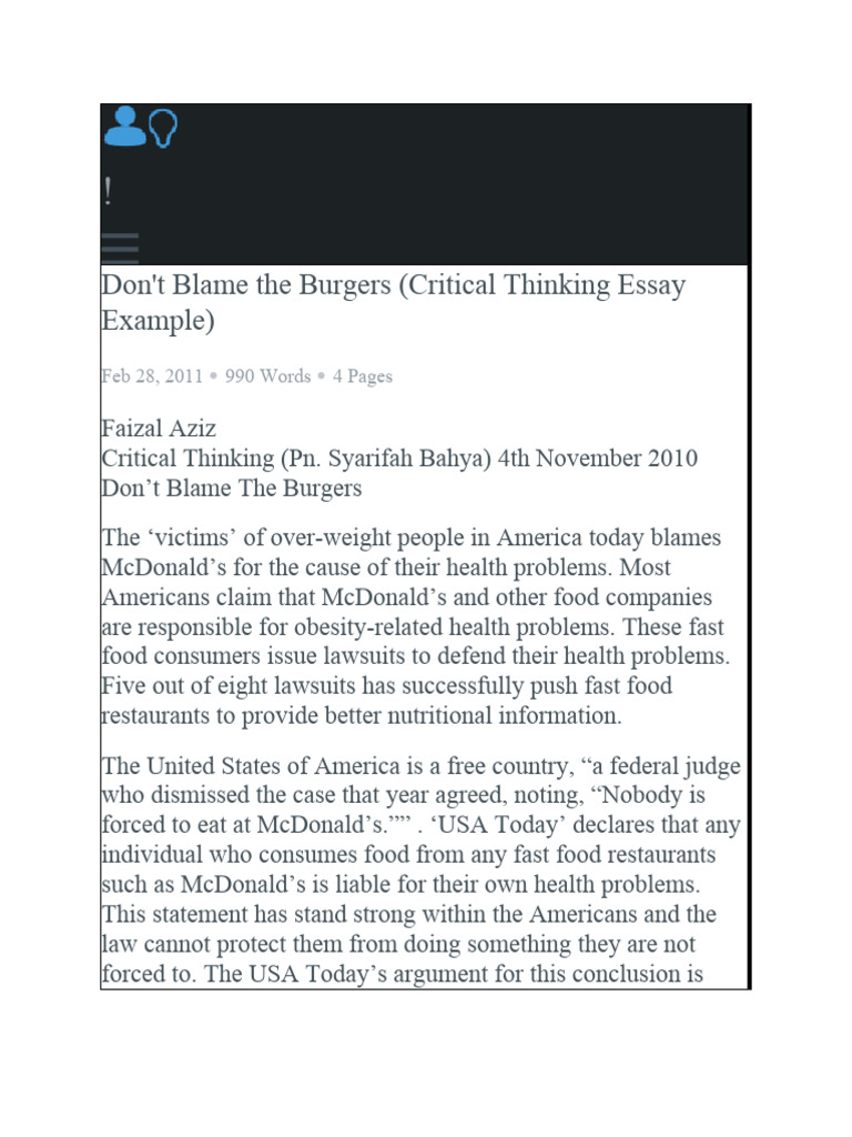 Burgers Main | PDF | Fast Food | Obesity