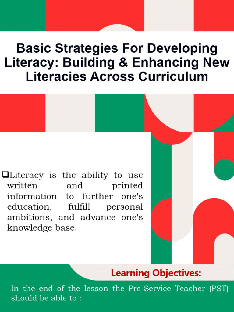 Basic Strategies For Developing Literacy | PDF | Reading Comprehension ...