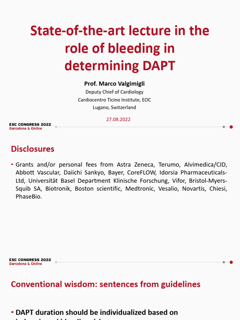 2022 Bleeding Risk in Determining Dapt | PDF | Percutaneous Coronary ...