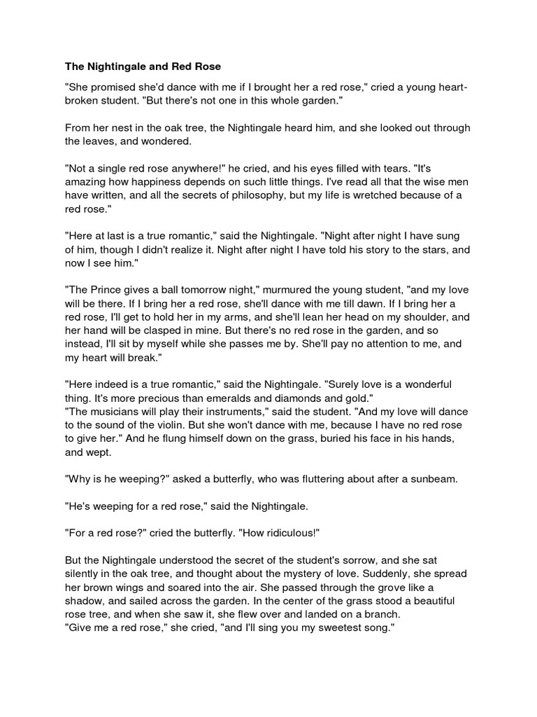 The Nightingale and Red Rose | PDF