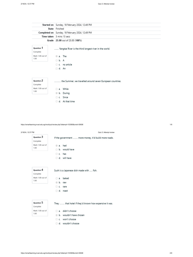 Quiz 2 - Answer Key | PDF | Economies