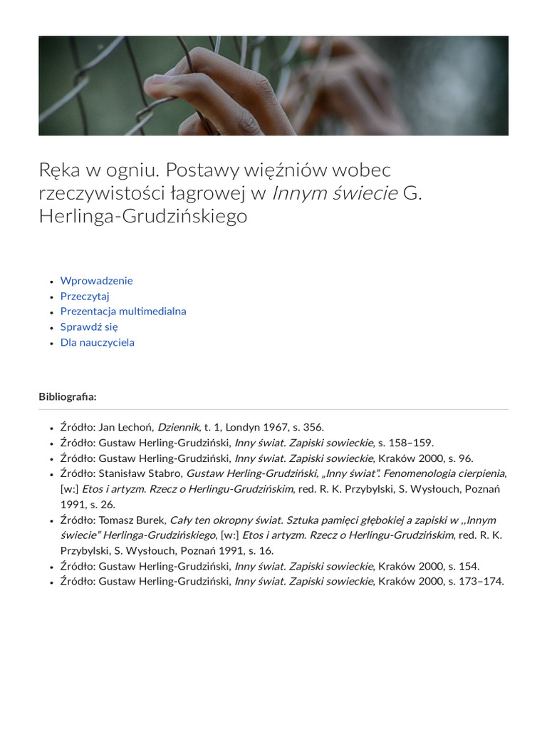 Reka W Ogniu Postawy Wiezniow Wobec Rzeczywistosci Lagrowej W Innym ... Reka W Ogniu Postawy Wiezniow Wobec Rzeczywistosci Lagrowej W Innym ...