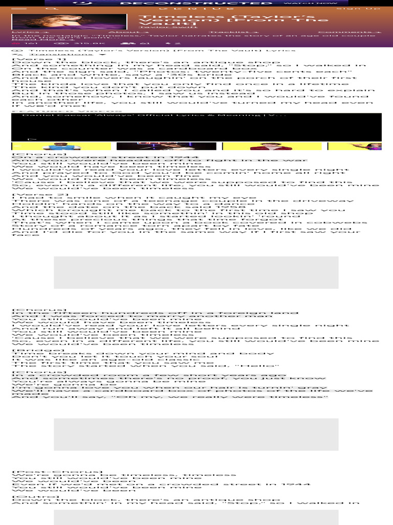 Taylor Swift - Timeless (Taylor's Version) (From | PDF