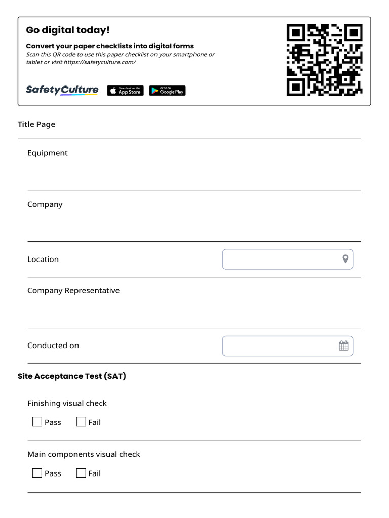 Site Acceptance Test Checklist Guide | PDF