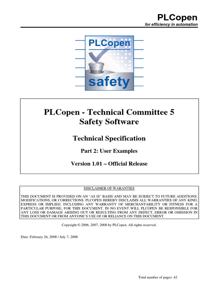 Plcopen Safety Part 2 Version 1.01 | PDF | Relay | Programmable Logic ...
