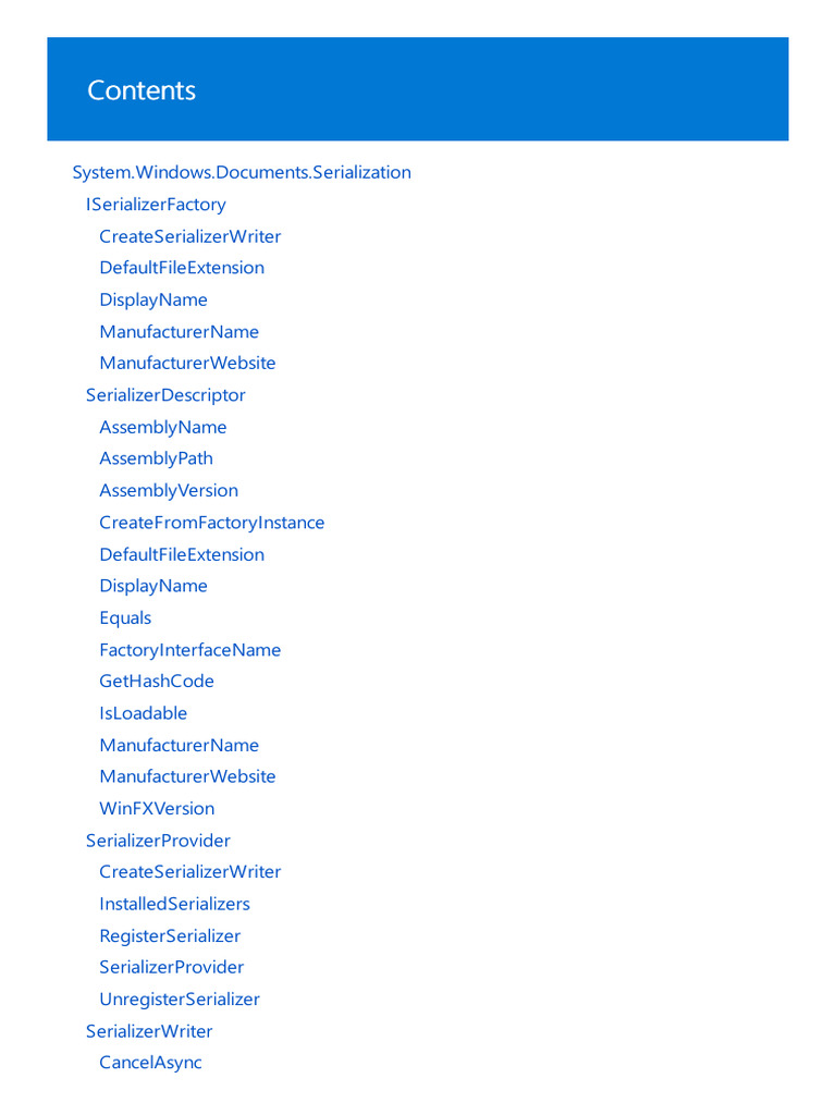 System - Windows.Documents - Serialization Namespace | Download Free ... System - Windows.Documents - Serialization Namespace | Download Free ...