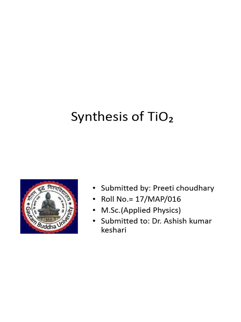 Synthesis of TiO2 | PDF | Nanoparticle | Industrial Processes