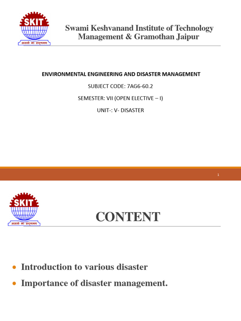 Notes - Unit-V.3 Disaster (Introduction) | PDF | Earthquakes | Natural ...