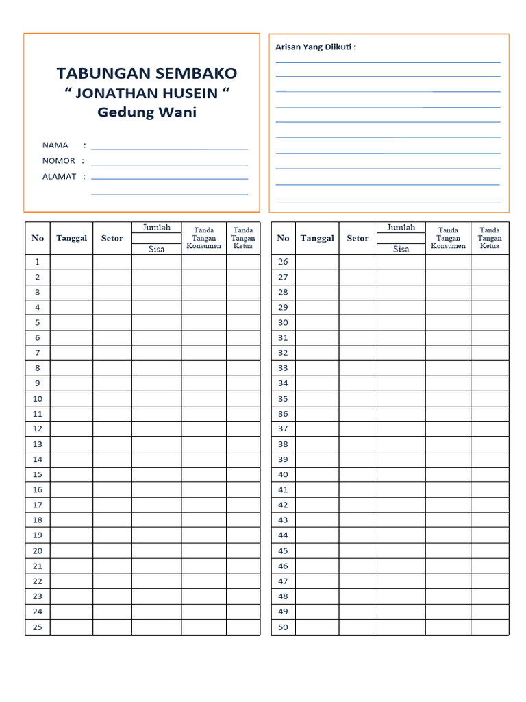 Arisan Sembako | PDF