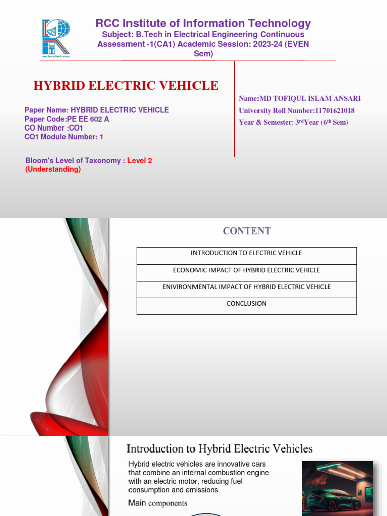 Electric Vehicle | PDF | Electric Vehicle | Hybrid Electric Vehicle