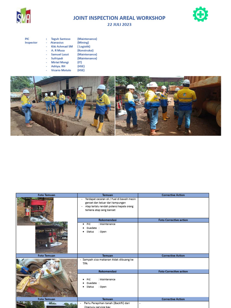 Joint Inspection Areal Workshop | PDF