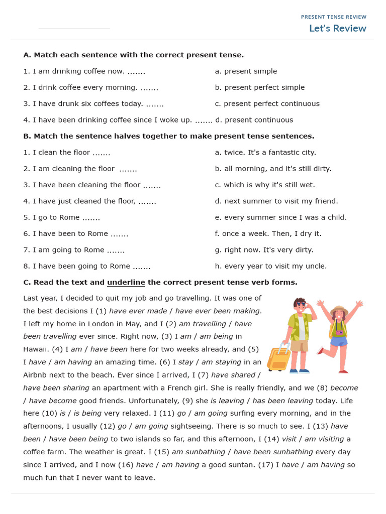Present Tenses - Let's Review | PDF | Grammar | Linguistics