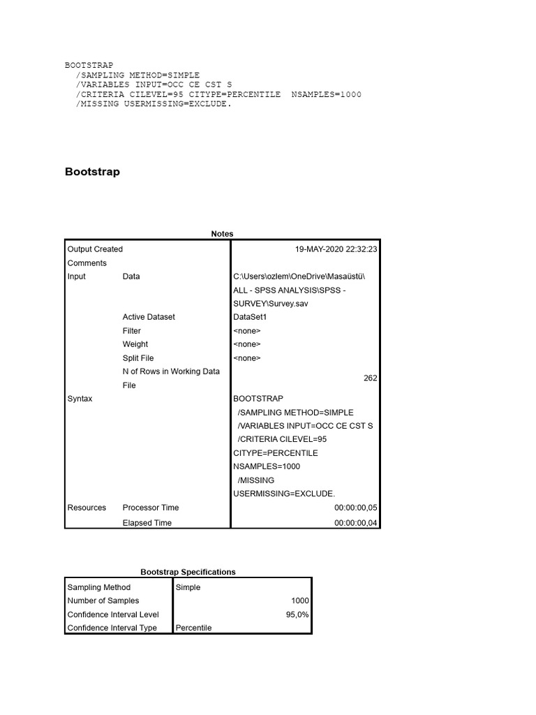 Descriptive Statistics - OCC-CE-CST-S - Output | PDF | Bootstrapping ... Descriptive Statistics - OCC-CE-CST-S - Output | PDF | Bootstrapping ...