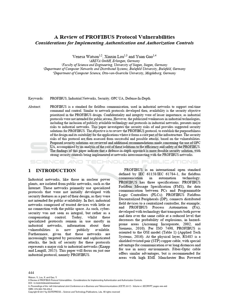 Profibus Vulnerability | Download Free PDF | Computer Network | Cryptography