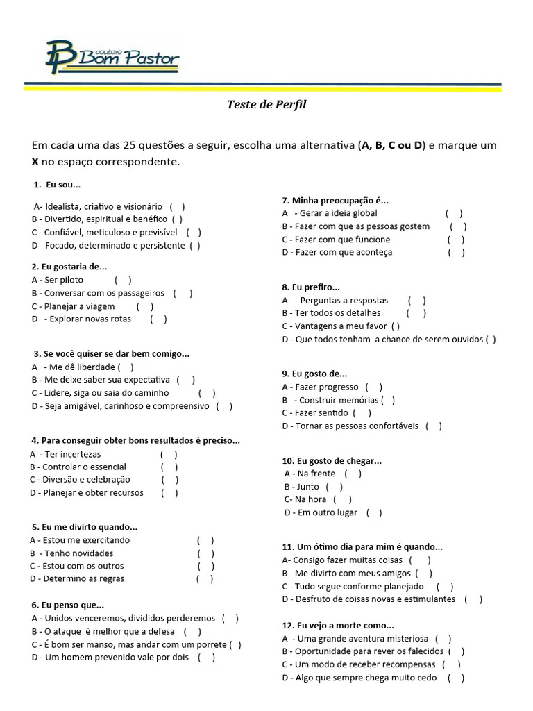 Teste de Perfil Comportamental | PDF