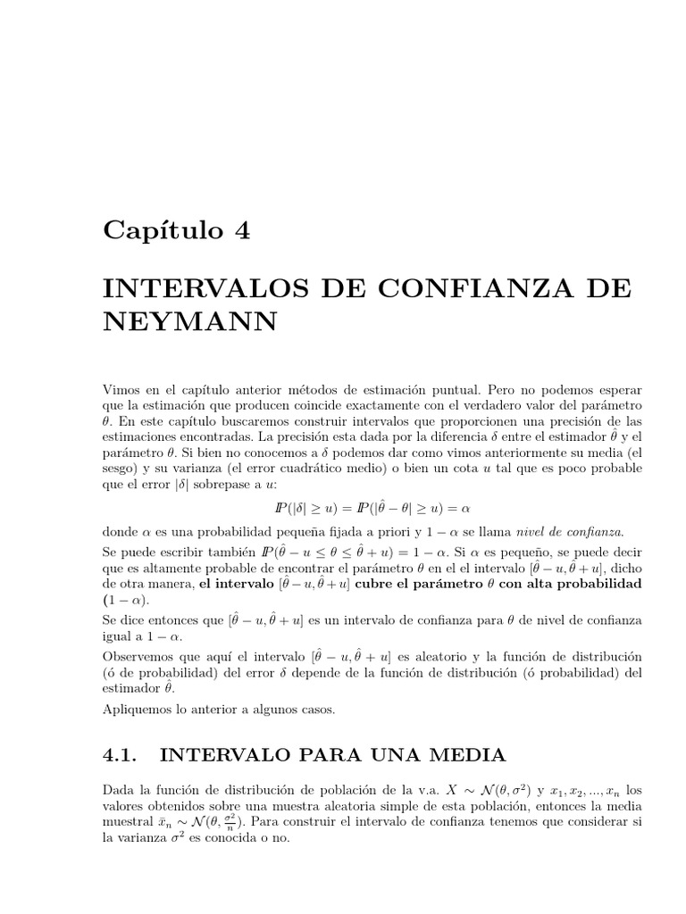 Capitulo 4 y 5 | PDF | Intervalo de confianza | Teoría de la estimación