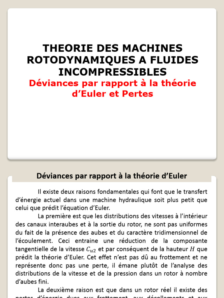 Théorie Des Machines Rotodynamiques 2 | PDF | Pression | Phénomène physique