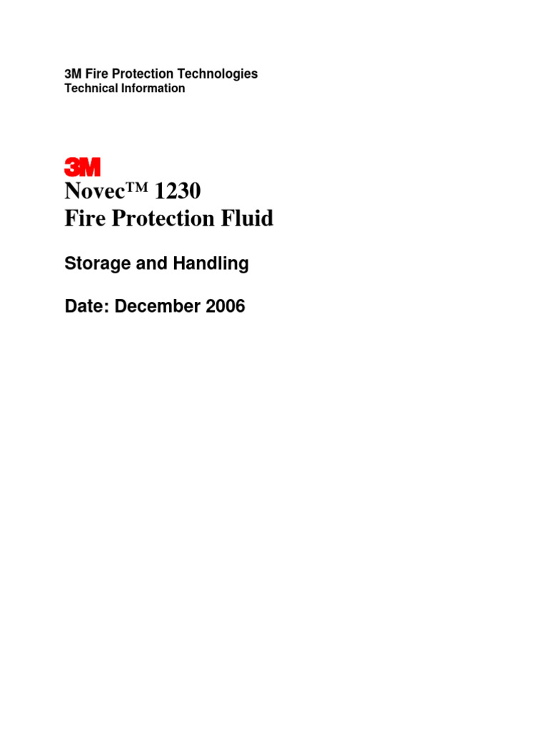 Dec - Novec 1230 Fluid Storage and Handling | PDF | Toxicity | Valve
