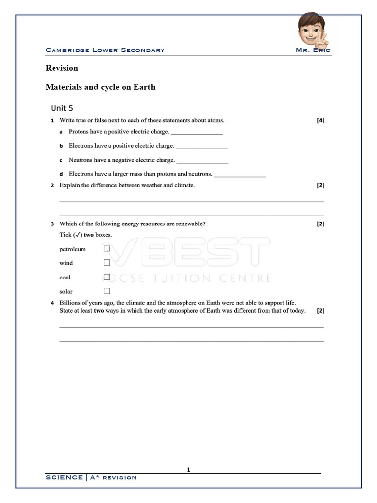 Y8 CHP 5&6 Science Revision | PDF