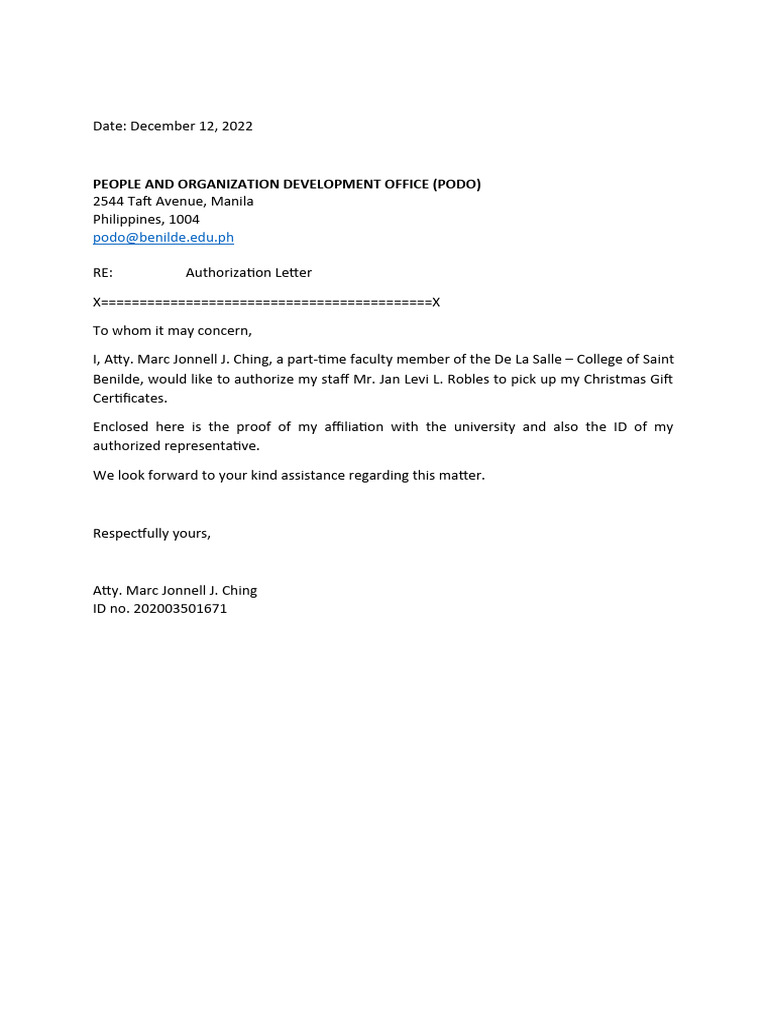 Jonnell's Podo Application Authorization | PDF