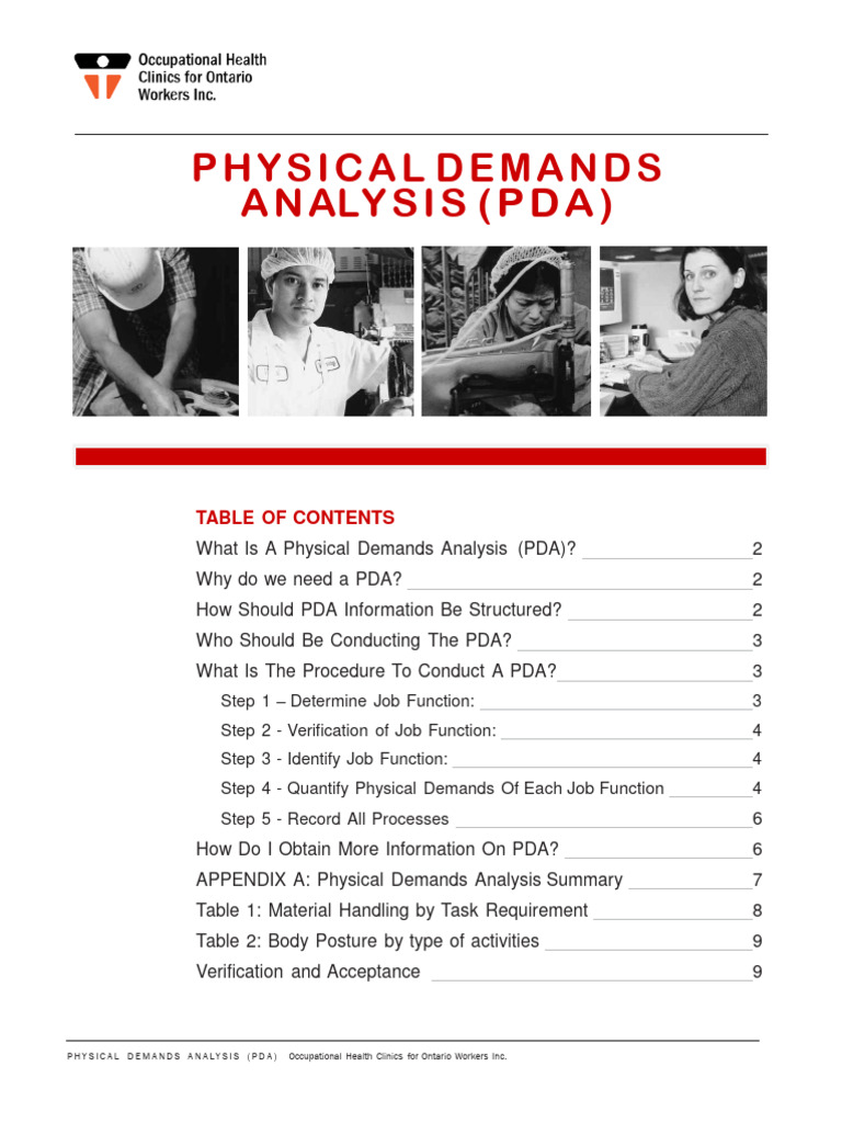 Physical Demands Analysis | PDF | Occupational Safety And Health ...