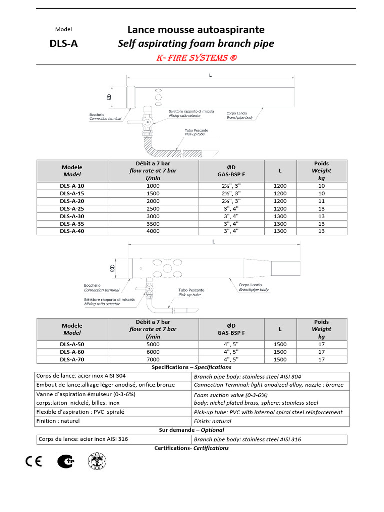 3.5-Lance Mousse Autoaspirante DLS-A | PDF | Building Engineering | Metals