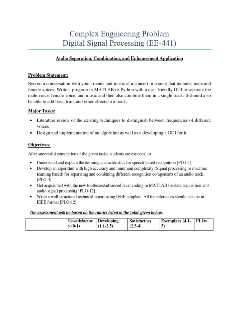 DSP Ee441 Cep | PDF | Digital Signal Processing | Knowledge