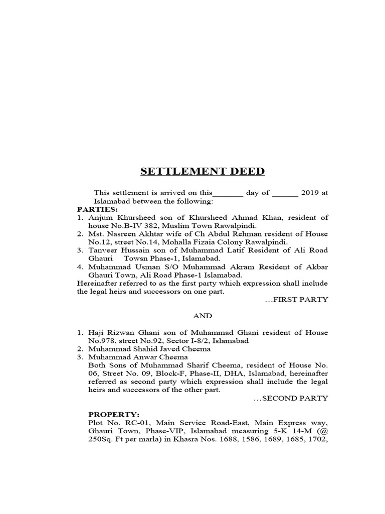 Compromise Agreement Settlement Anwer Javed Cheema | PDF | Receipt ...