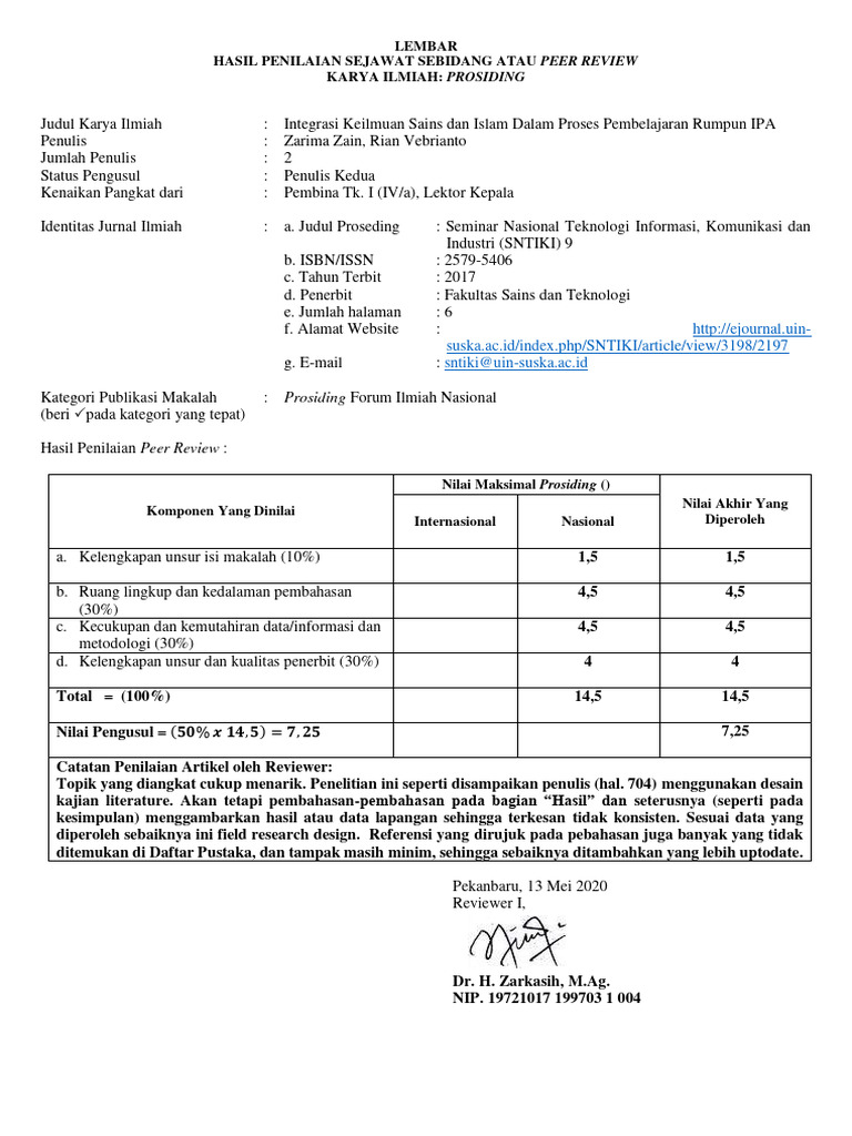 Integrasi Keilmuan Sains Dan Islam Dalam Proses Pembelajaran Rumpun IPA | PDF