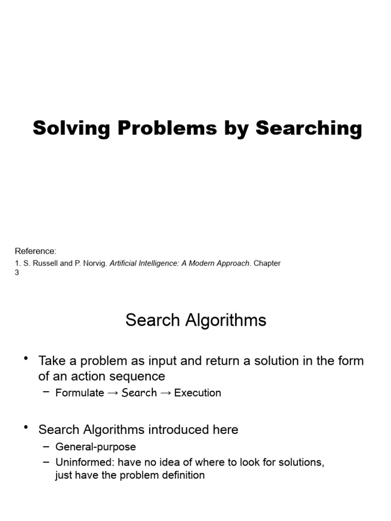 Solvingproblemsbysearching 20 Feb Pdf Algorithms Computational Problems 9434