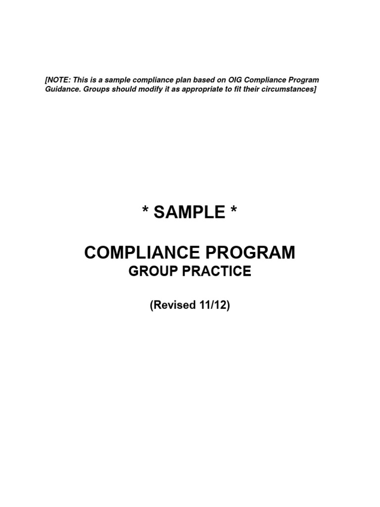 Compliance Program in Healthcare | PDF | Regulatory Compliance | Health ...