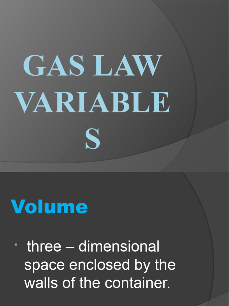 L1 Gas Law Variables and Conversion of Units | PDF