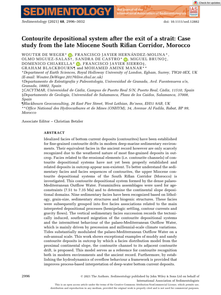 Late Miocene Contourite Systems in Morocco | PDF | Mediterranean Sea ...