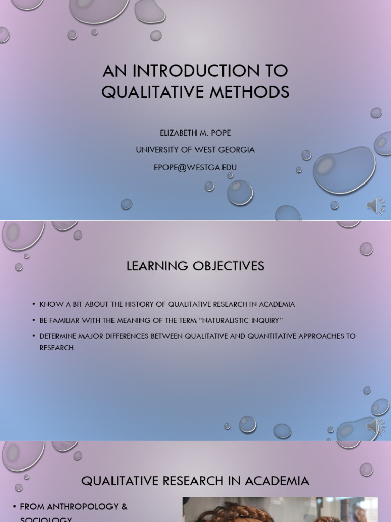 Intro Qualitative Research Notes | PDF | Qualitative Research | Methodology