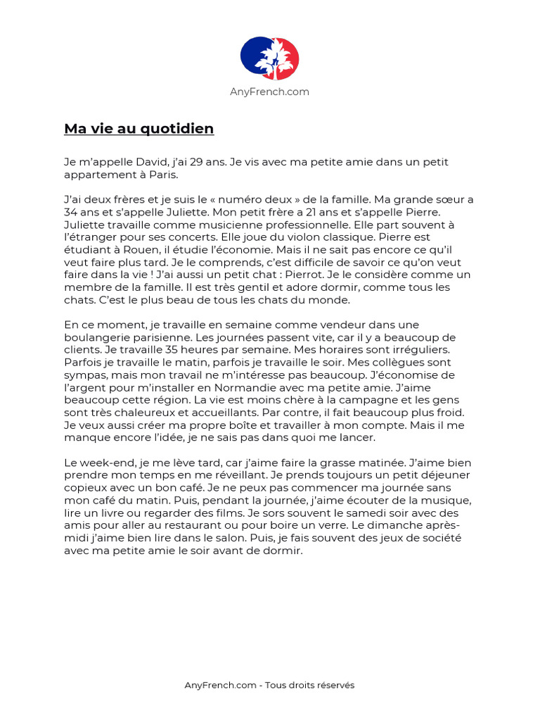 Ma vie quotidienne à Paris | PDF | Livres de cuisine, nourriture et vin ...