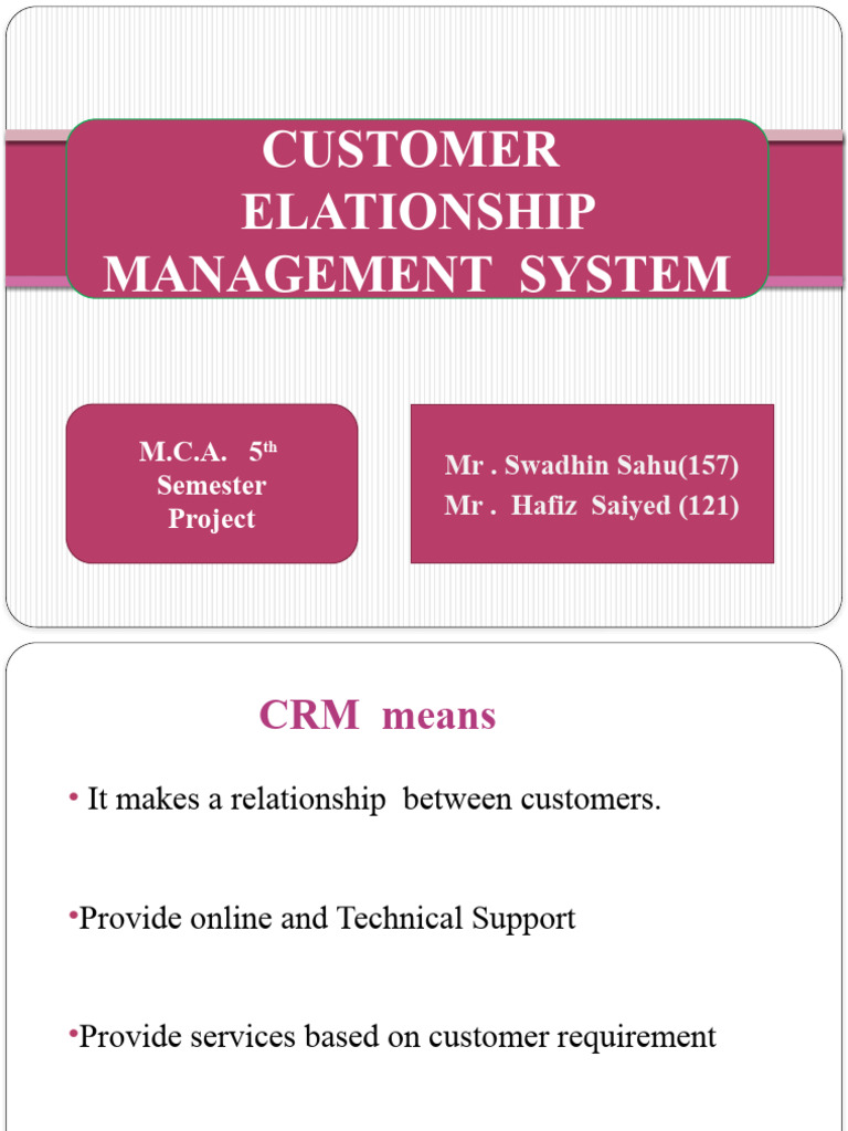 Present 1 | PDF | Customer Relationship Management | Databases