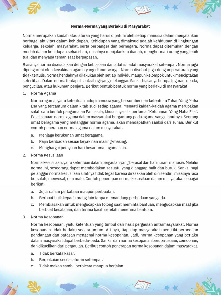 Jenis-Jenis Norma dalam Masyarakat | PDF