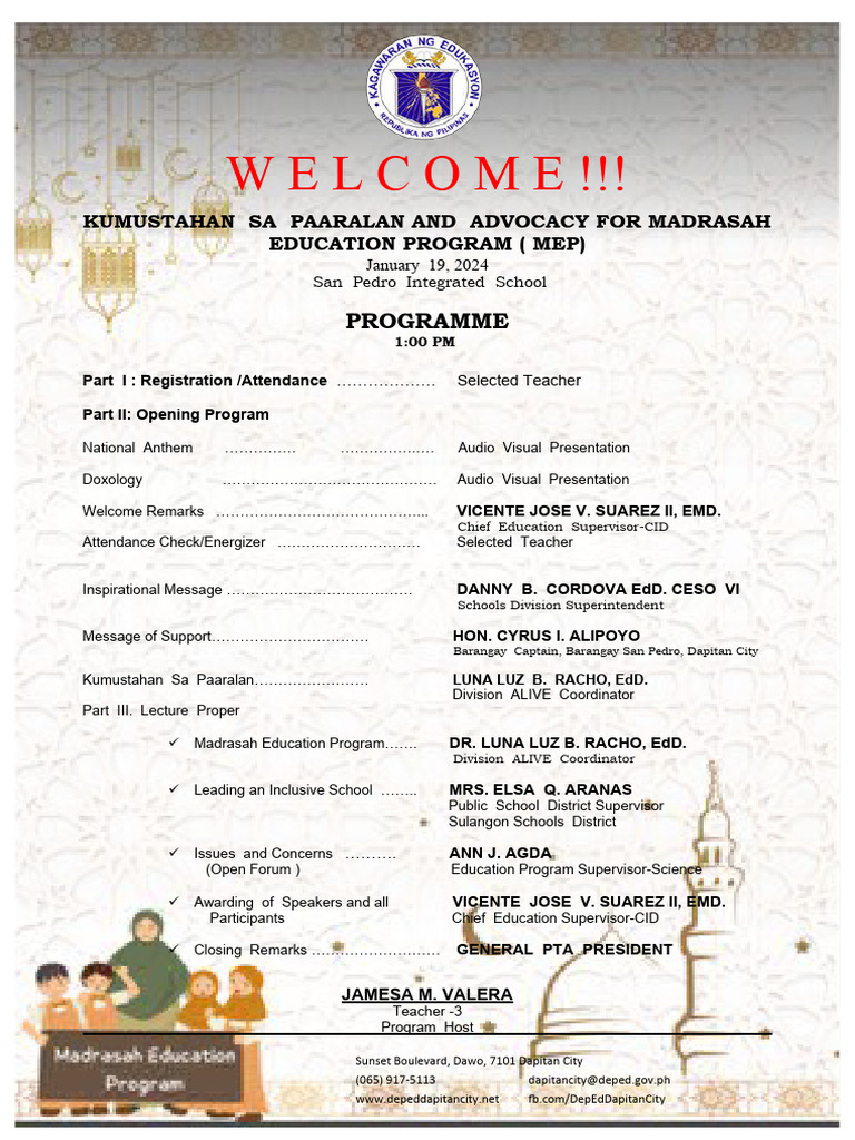 Opening Program San Pedro IS | PDF