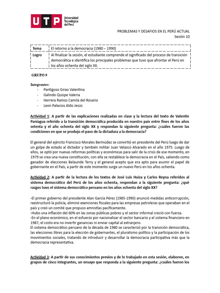 Actividad S.10 PDPA | PDF | Perú | Gobierno
