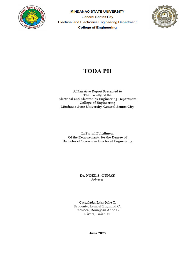 Toda PH Narrative Report Castañeda - Prudente - Reovoca - Rivera | PDF ...