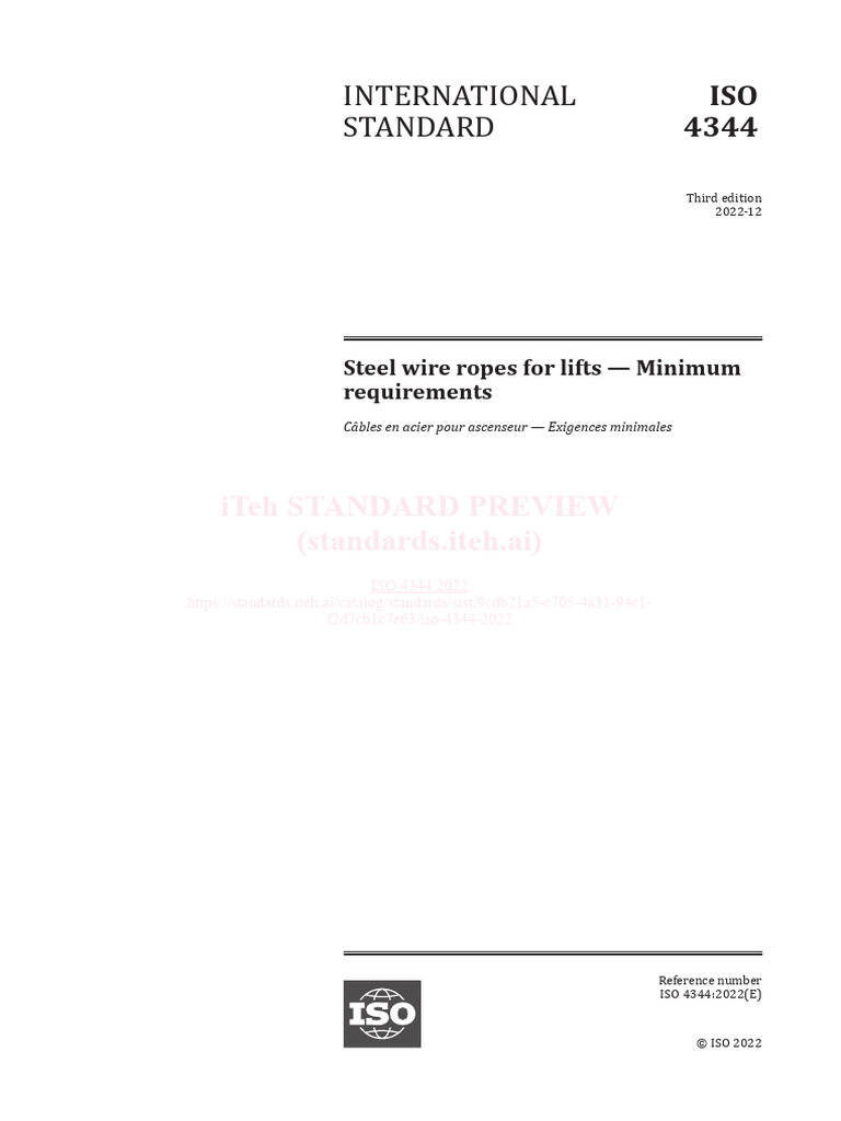 Norma ISO 4344 Cabos de Aco | PDF | Rope | Wire
