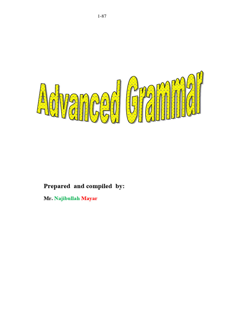 Advanced Classes Grammar | PDF | Verb | Adjective